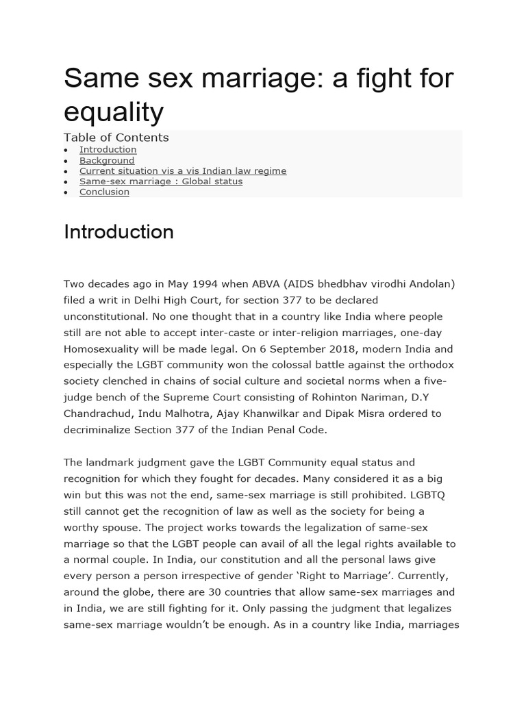 Same Sex Marriage Family Law | PDF | Marriage | Transgender