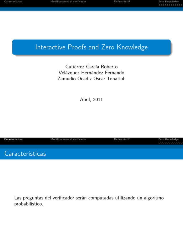 Interactive Proofs and Zero Knowledge | PDF | Probabilidad | Lógica matemática