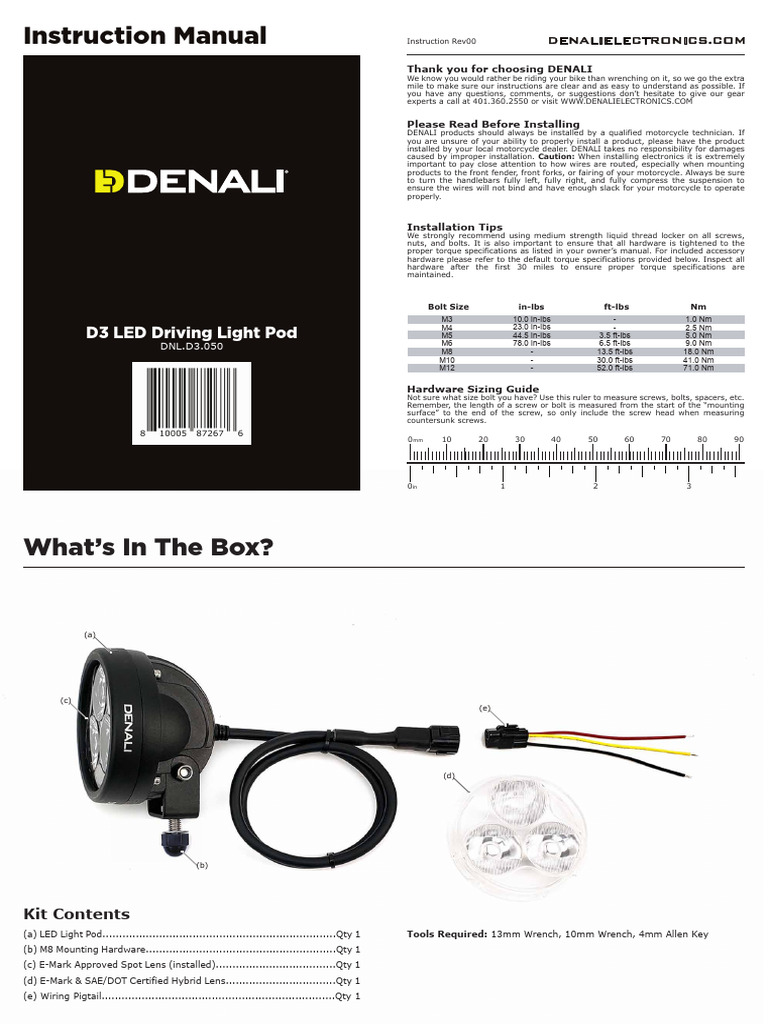Instructions DNL.D3.050 Rev00 | PDF | Screw | Nut (Hardware)