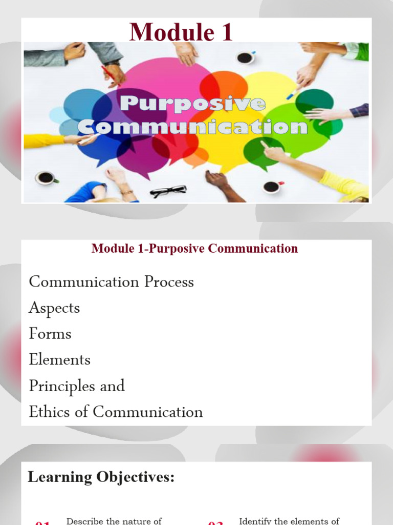 Module 1 - Purposive Communication | PDF | Communication | Nonverbal Communication