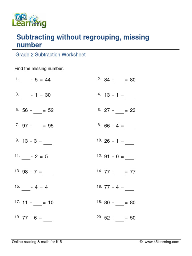 Grade 2 Subtraction Practice | PDF