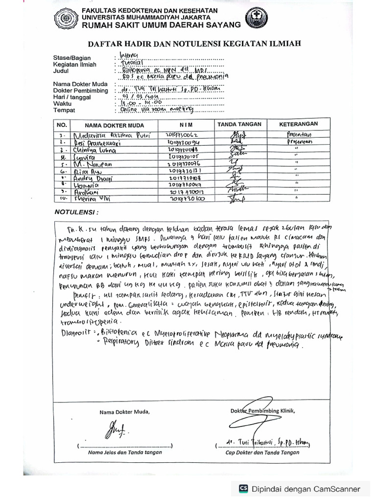 Notulensi Tutorial 1 - Dr. Tuti Sri Hastuti Sp. PD | PDF