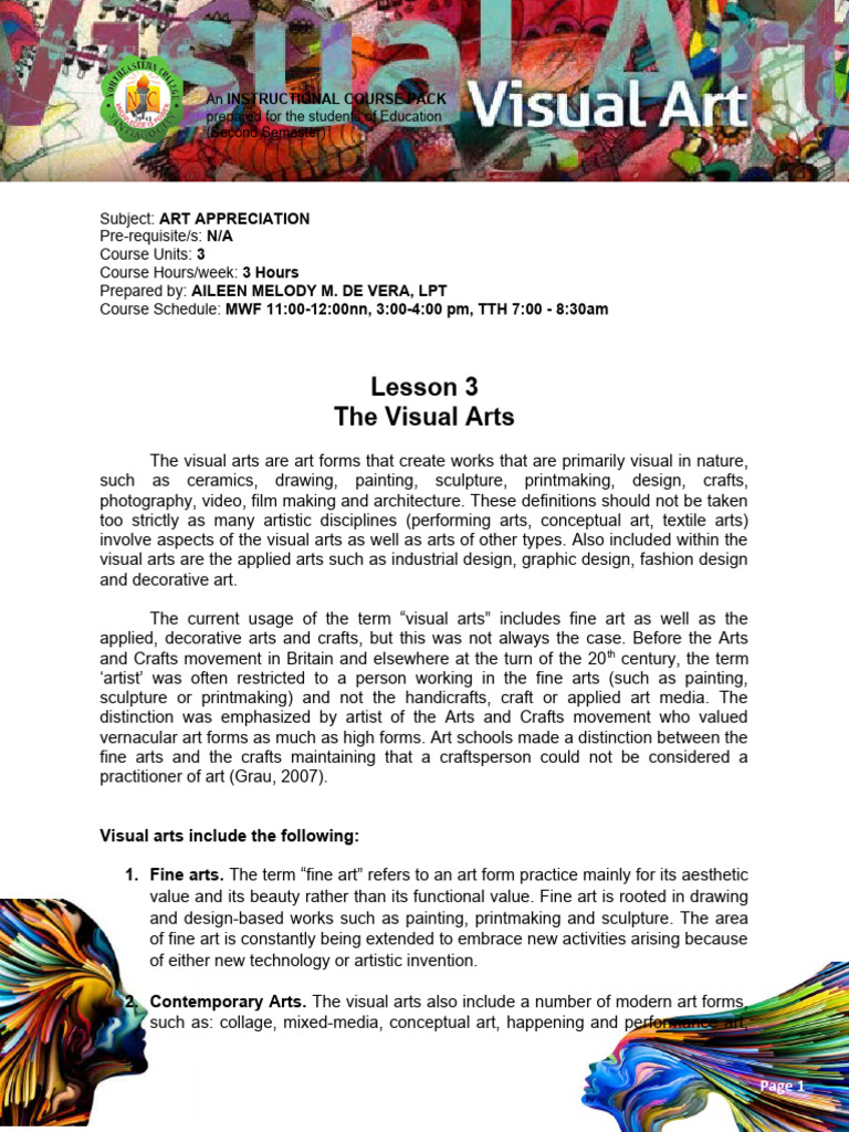 Lesson 3 (Visual Arts) | PDF | Liberal Arts Education | The Arts