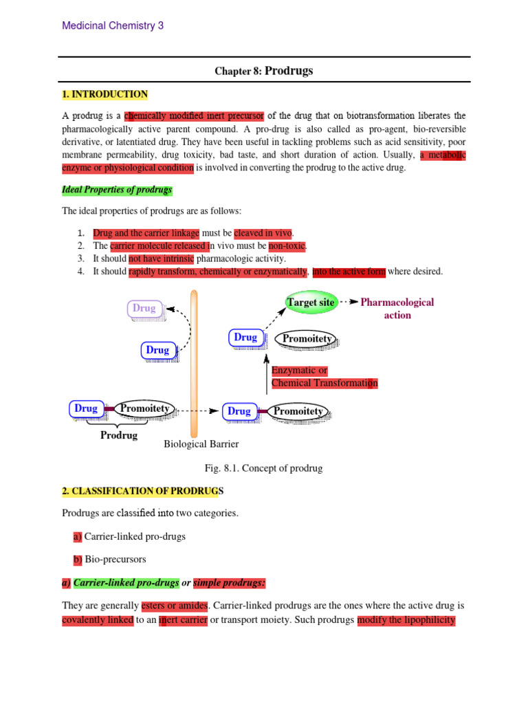 Prodrug My | PDF | Ester | Enzyme
