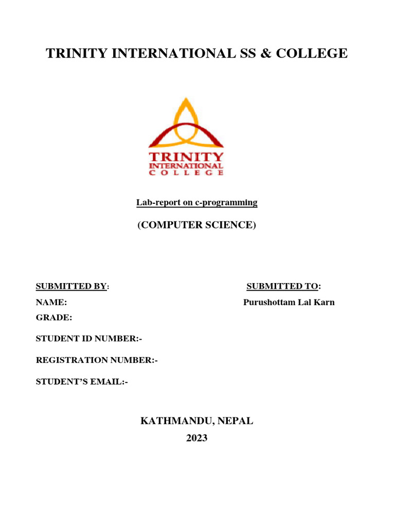 Sample Lab Report of C | PDF | Software | Computer Engineering