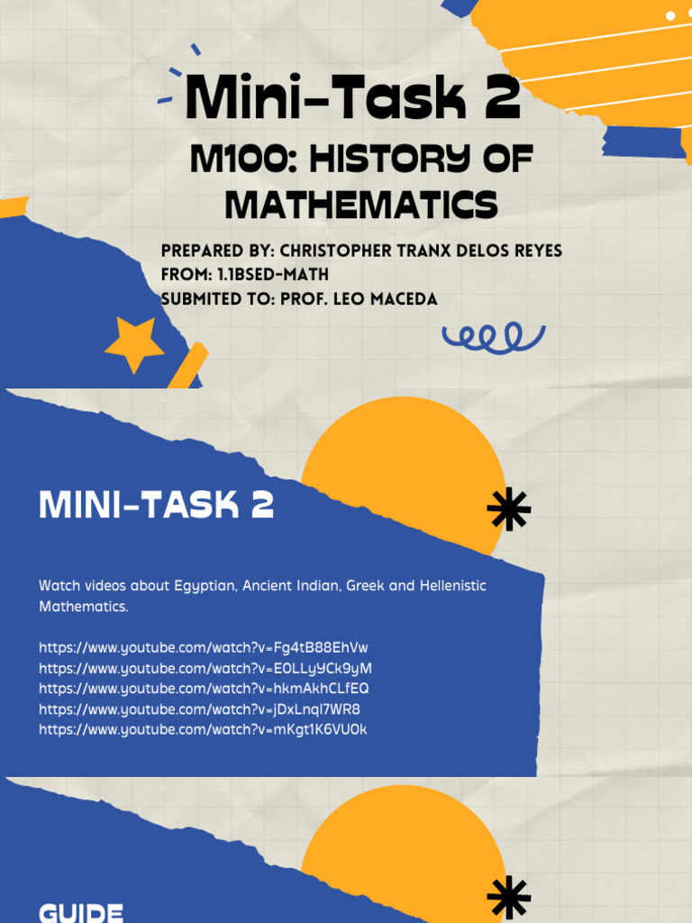 Mini-Task 2 m100 History of Mathematics | PDF | Mathematics | Geometry