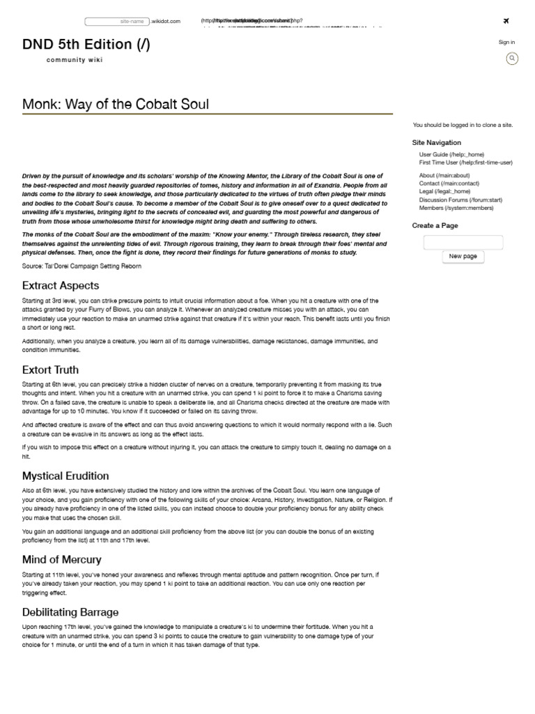 Monk:Way of The Cobalt Soul | PDF