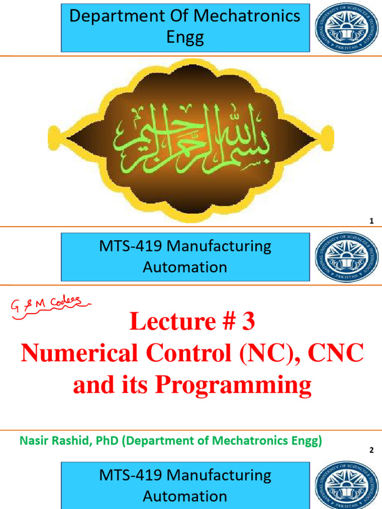 Lec # 3 NC, CNC and Its Programing | PDF | Numerical Control ...