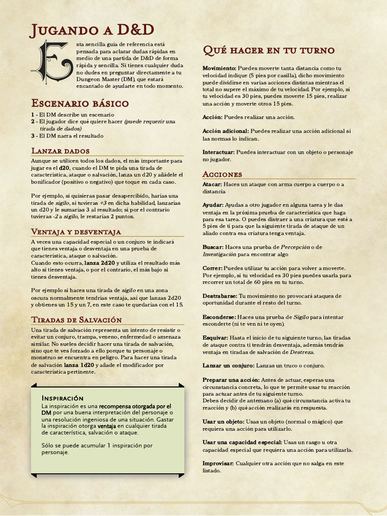 Chuleta DD 5e - Emsek | PDF | Calabozos y Dragones