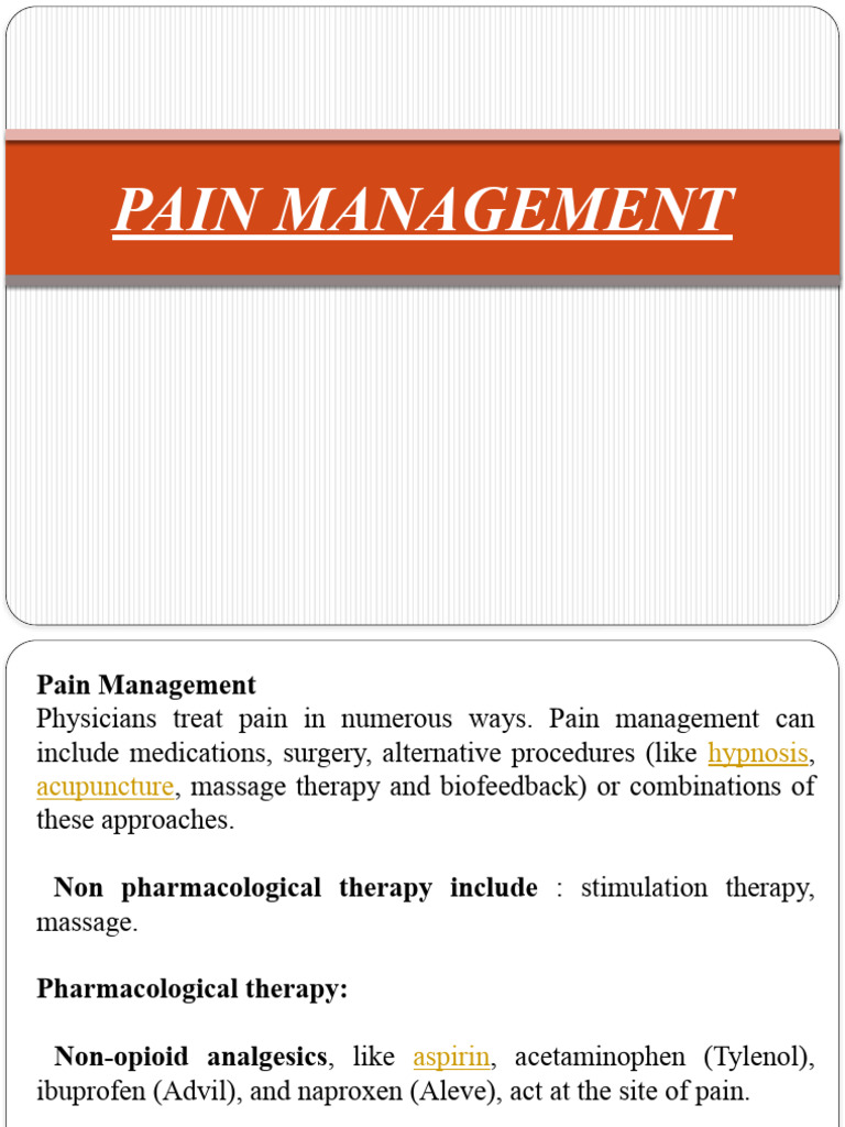 Pain Management | PDF | Analgesic | Morphine
