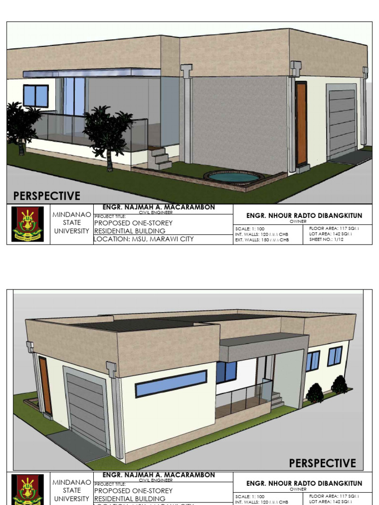 One-storey Residential House | PDF | Wall | Buildings And Structures