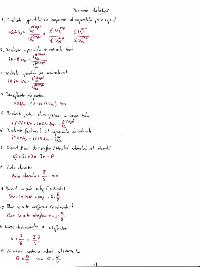 Formule Statistica | PDF