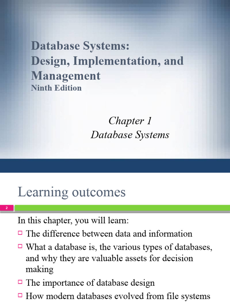 [1] Topic 1 Database Concepts | PDF | Databases | Metadata