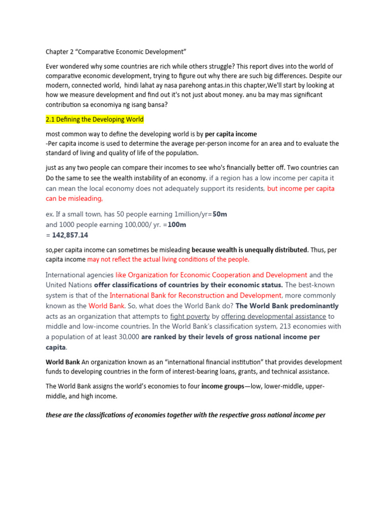 Chapter 2 Economic Devt | PDF | Cost Of Living | Gross Domestic Product