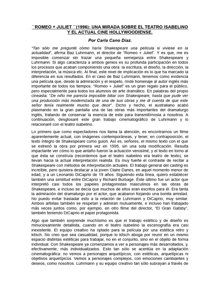 Romeo y Julieta - Carla | PDF | Romeo y Julieta | William Shakespeare
