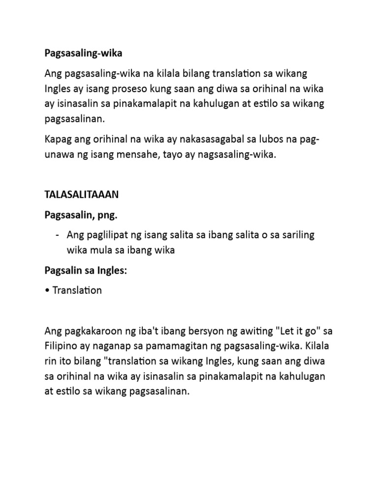 Pagsasaling-wika (1) | PDF