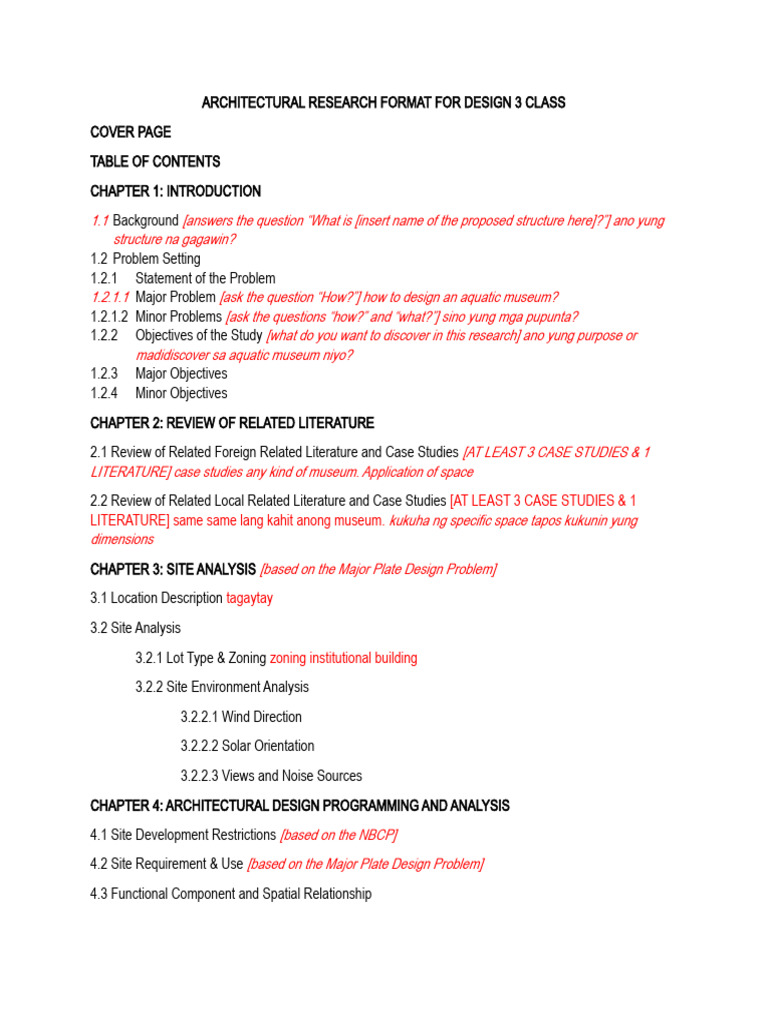 Architectural Research Format For Design 3 Class | PDF | Design | Citation