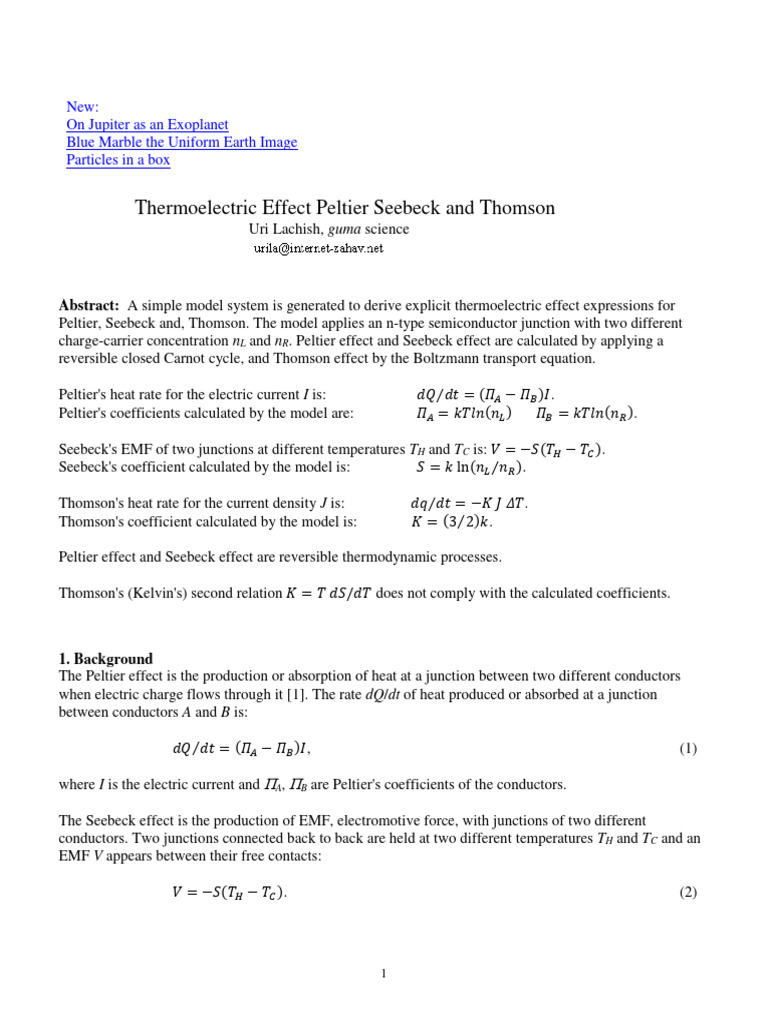 Thermoelectric | PDF | Electrical Resistivity And Conductivity | Doping (Semiconductor)
