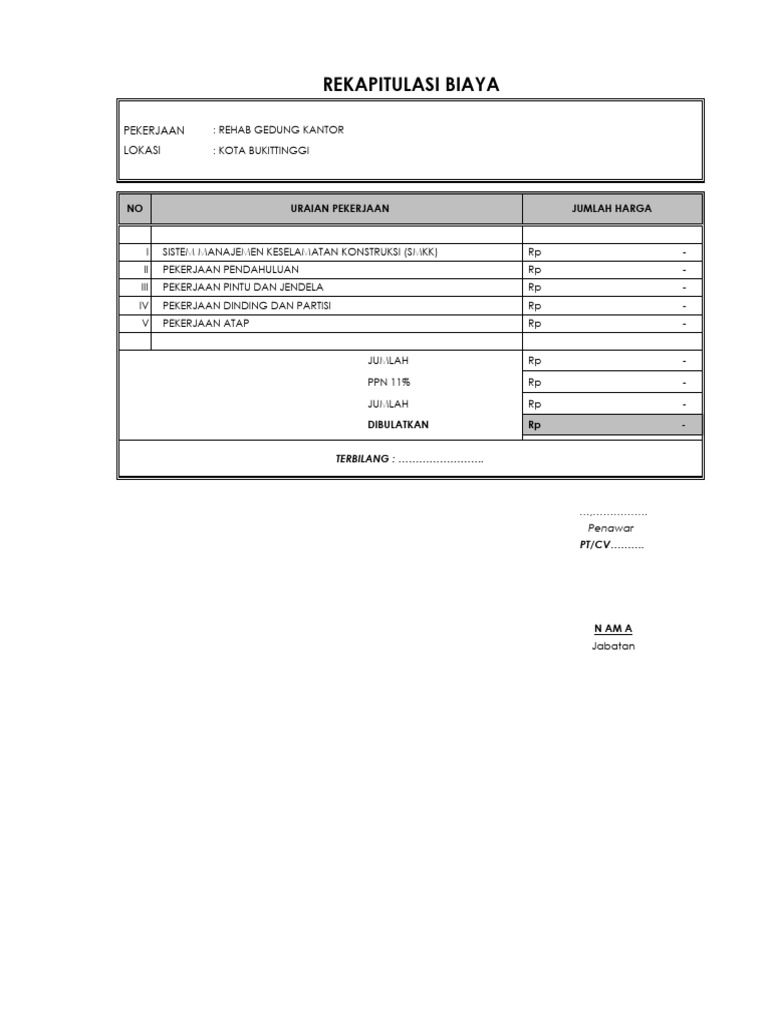 Rab Kosong Capil Revisi | PDF