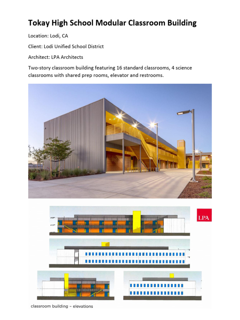 Tokay High School Modular Classroom Building | PDF | Art