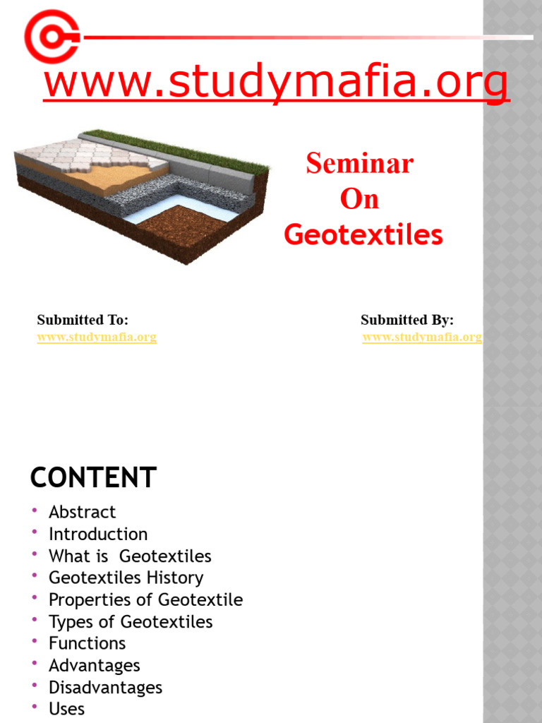 civil-GEOTEXTILE-ppt | PDF | Nonwoven Fabric | Textiles