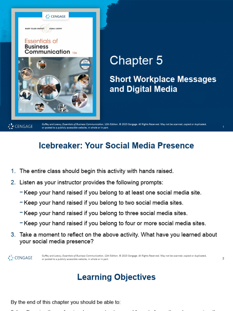 Guffey and Loewy EBC 12e PPT Ch5 SE Final | PDF | Social Media | Popular Culture & Media Studies
