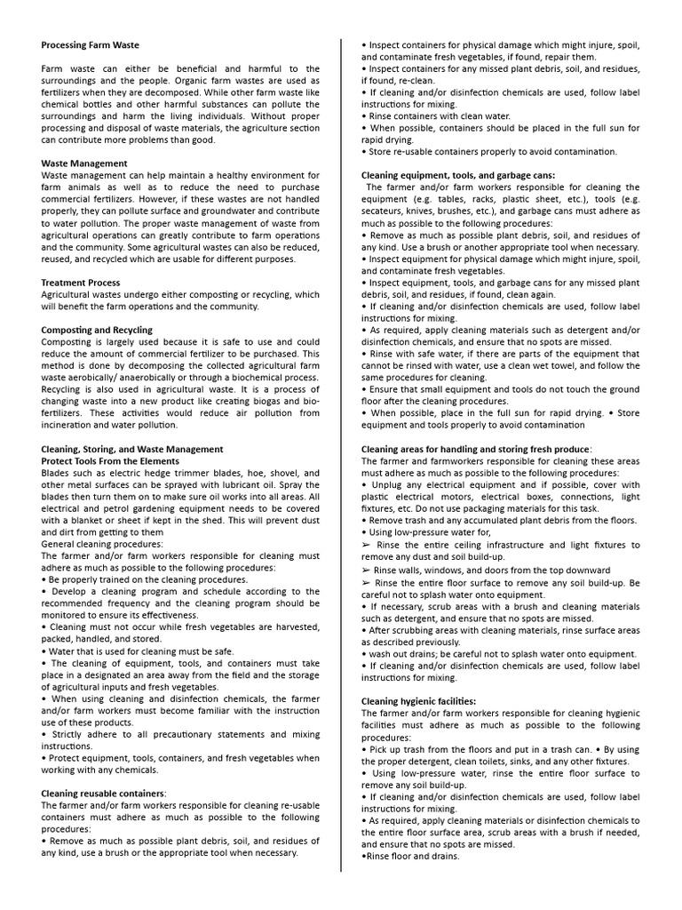 g7 Processing Farm Waste | PDF | Waste | Waste Management