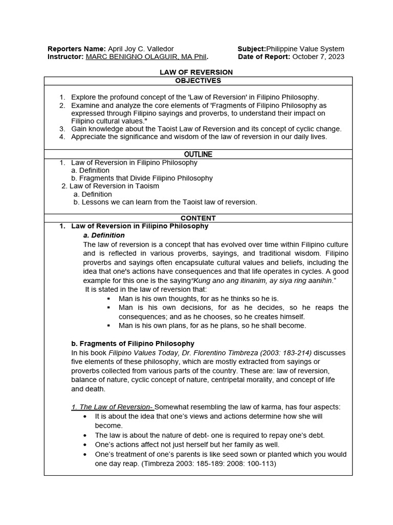 Law of Reversion | PDF | Concept