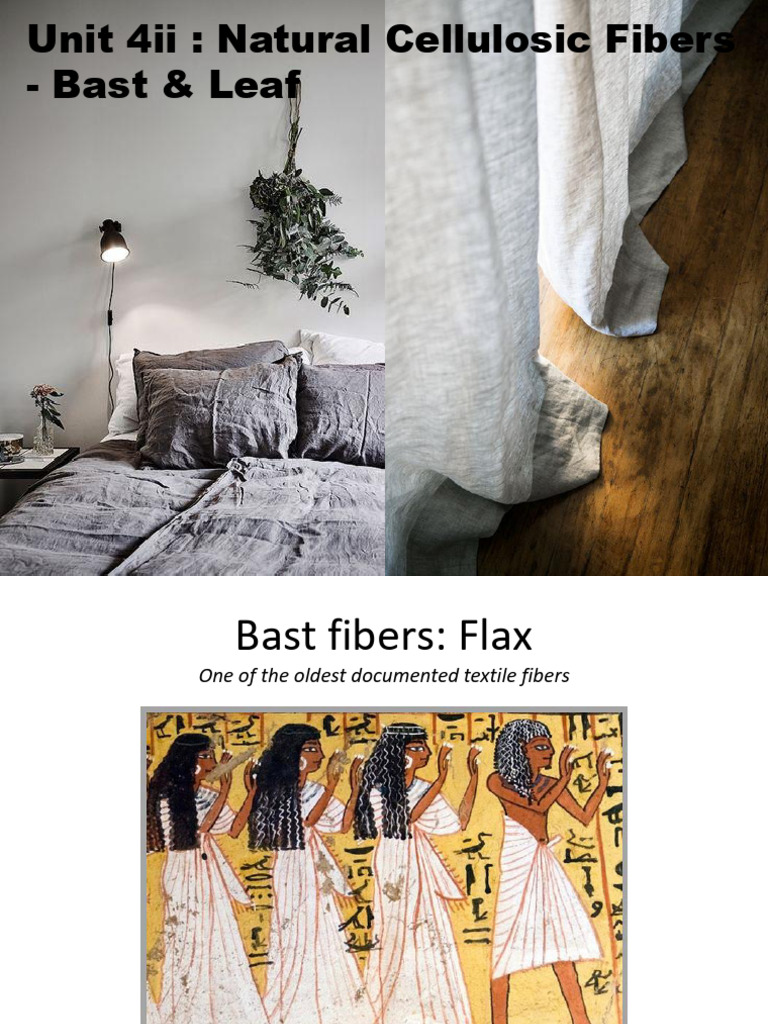 Unit 4ii Slides - Natural Cellulosic Bast & Leaf Fibers | PDF | Linens | Flax