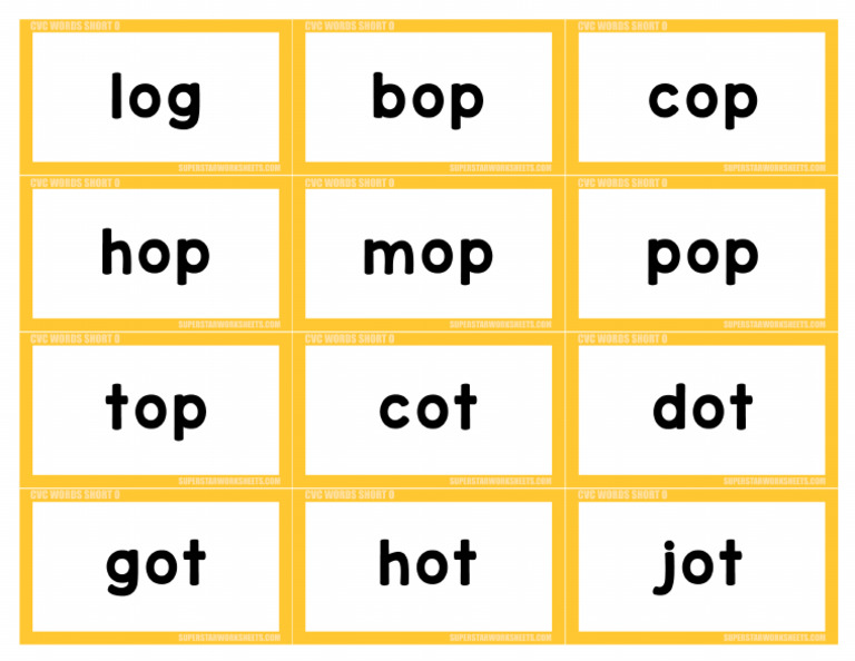CVC Sight Word Short o 2 | PDF