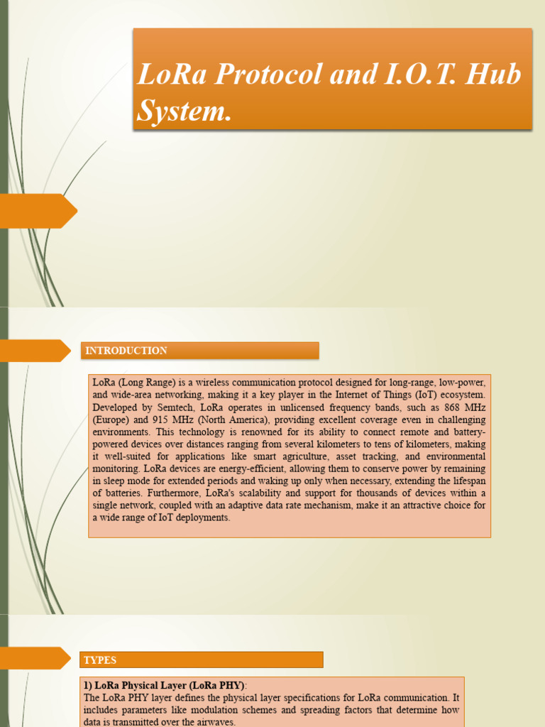 LoRa Protocol and Iot Hub System | PDF | Internet Of Things | Computer Engineering