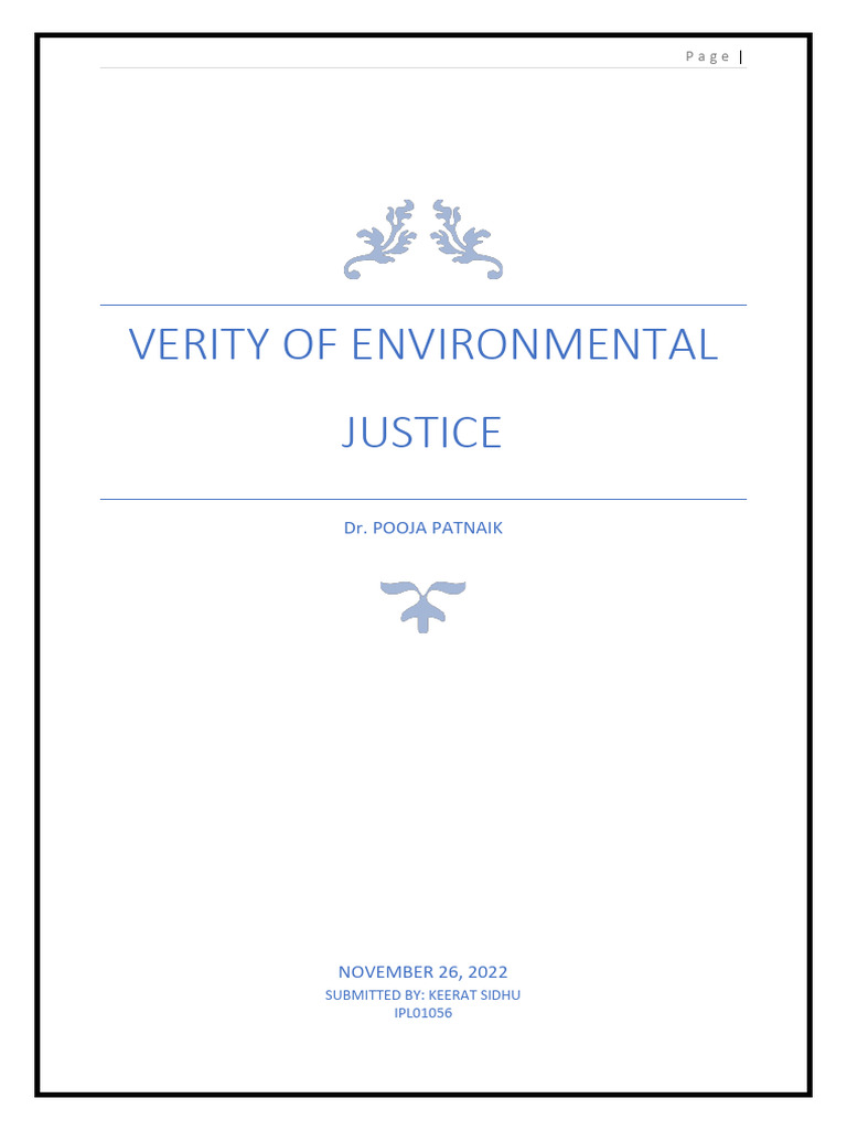 Environmental Justice in India: A Study | PDF | Environmental Law ...