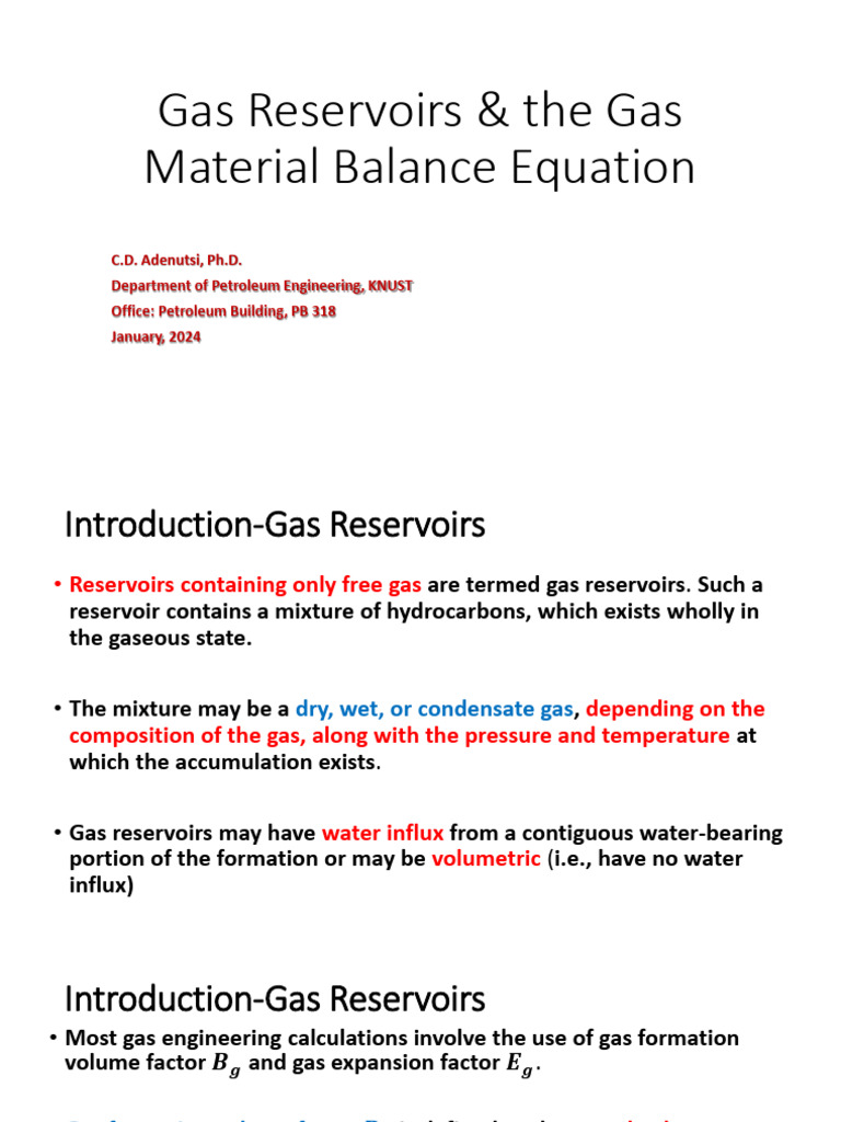 Gas Reservoirs & The Gas Material Balance | PDF | Gases | Petroleum ...