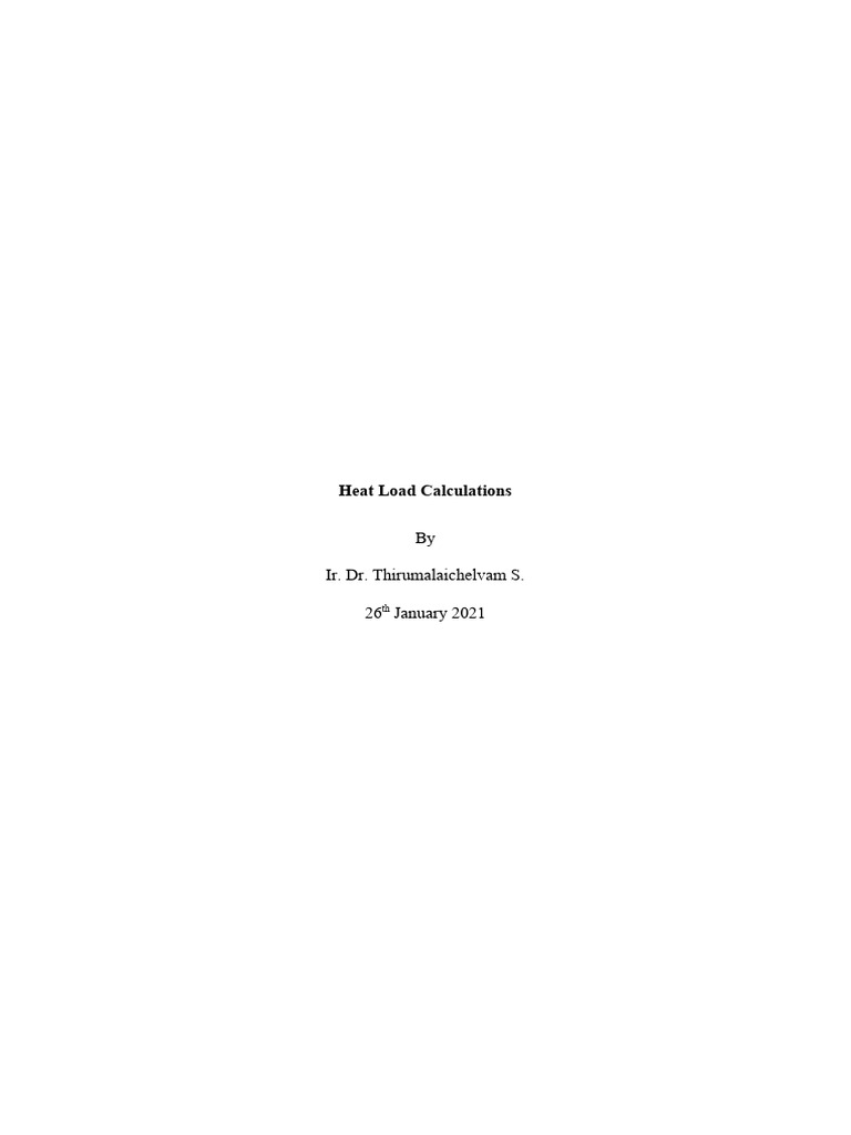 Heat Load Calculations | PDF | Air Conditioning | Duct (Flow)