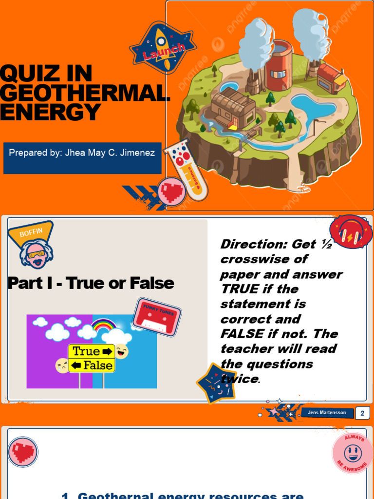 Quiz in Geothermal Energy | PDF | Geothermal Energy | Power Station