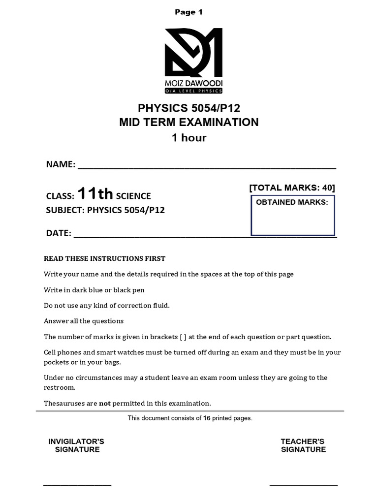 OL P1 Physics | PDF | Voltage | Inductor