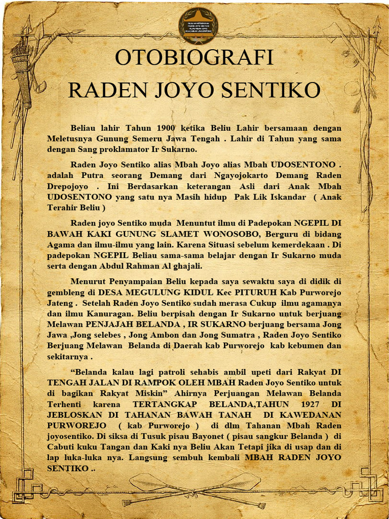 Otobiografi Raden Joyo Sentiko | PDF | Seni