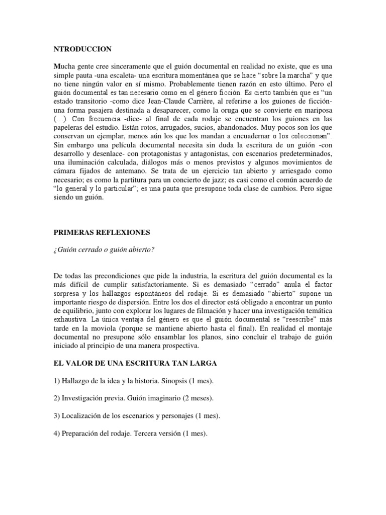 Guión Documental | PDF | Documental | Ensayos