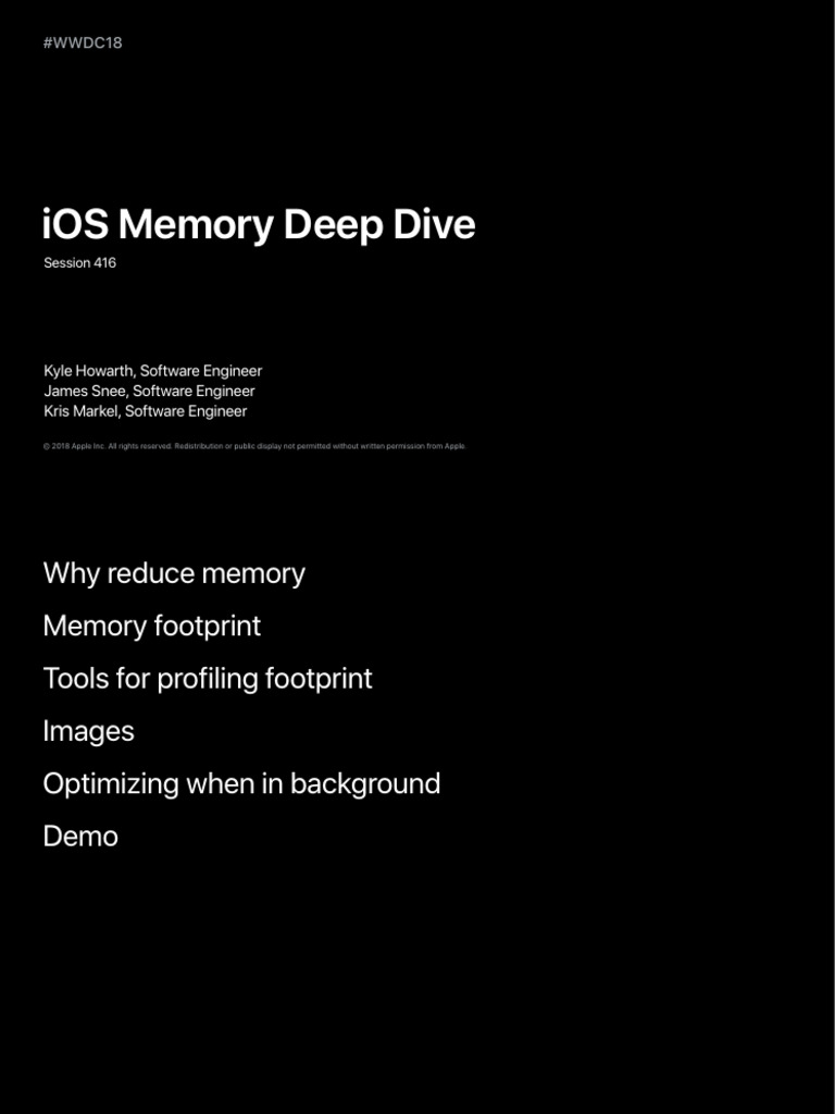 416 Ios Memory Deep Dive | PDF | Pixel | Computer Engineering 416 Ios Memory Deep Dive | PDF | Pixel | Computer Engineering