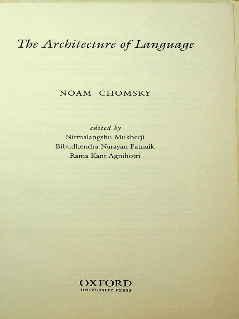 The Architecture of Language | PDF