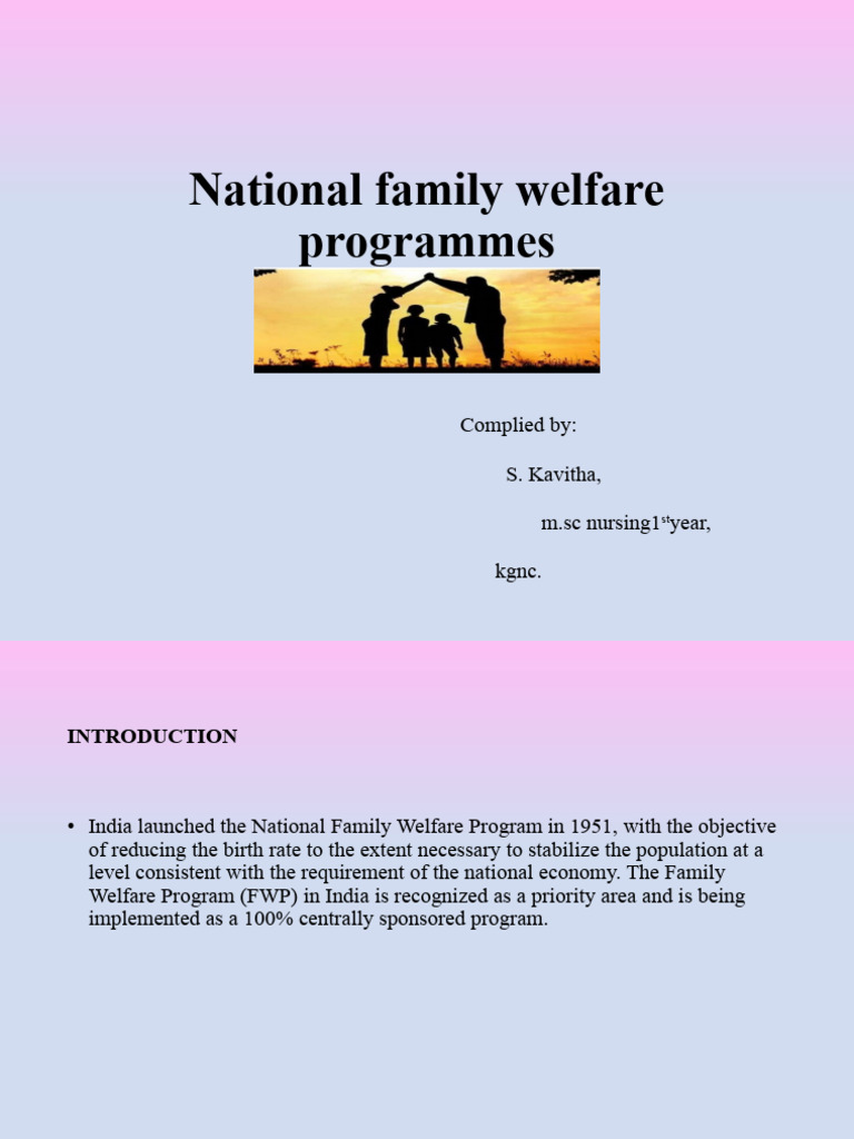 National Family Welfare Programme Overview | PDF | Family Planning ...
