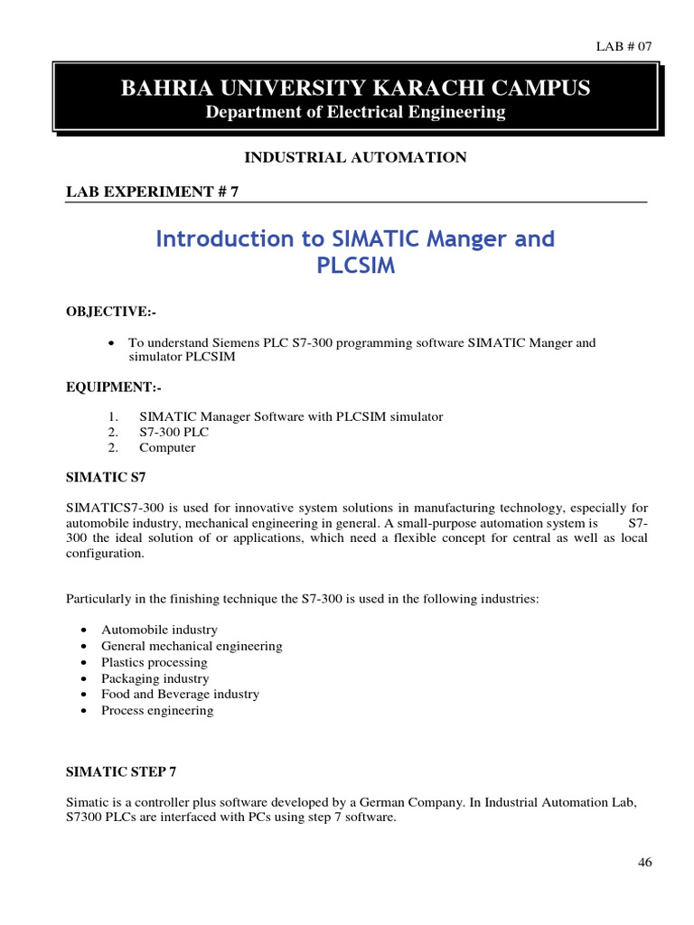 Industrial Automation M Lab No 7 Edited Final Version 19022024 092236am | PDF | Programmable ...