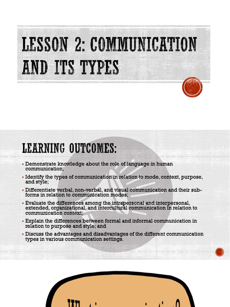 Lesson 2 - Communication and Its Types | PDF | Communication | Nonverbal Communication