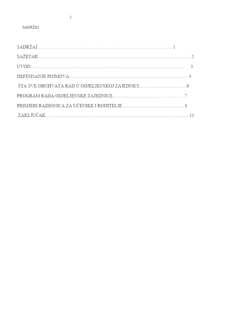 Odgojno - Obrazovni Rad U Odjeljenskoj Zajednici | PDF