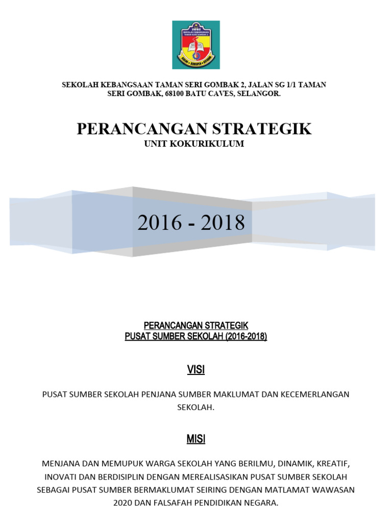 Pelan Strategik 2024 Analisis Swot Pdf