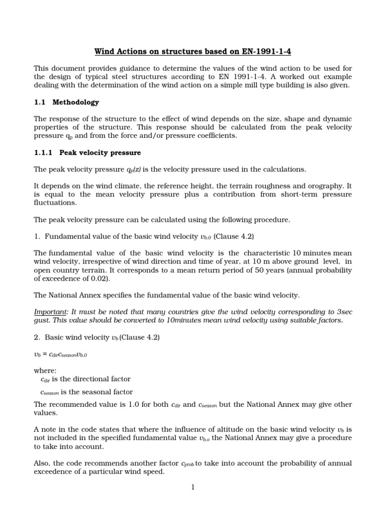 Write Up On Wind Actions As Per EN 1991 | PDF | Wind Speed | Wound