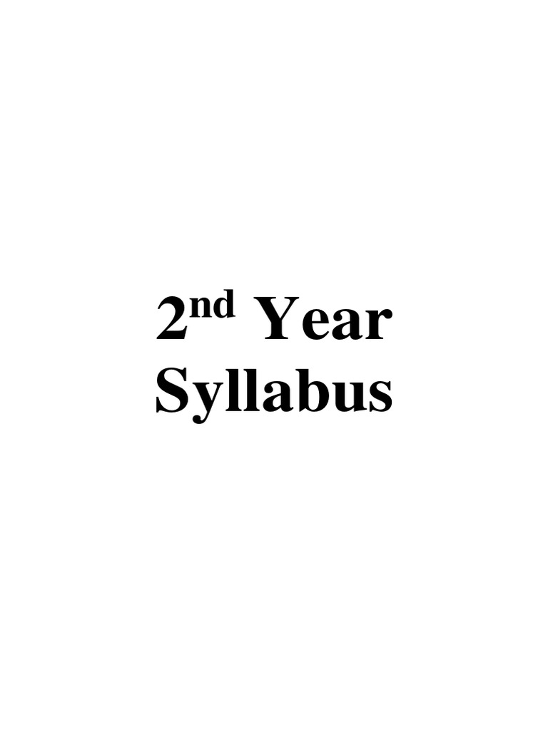 2nd Year Syllabus | PDF | Cost Of Living | Taxes