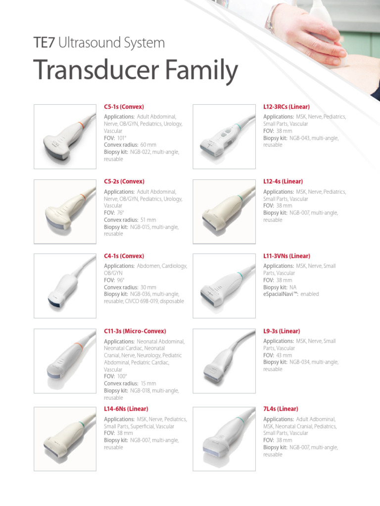 Mindray TE7 Transducer Family 40352B | PDF | Clinical Medicine ...