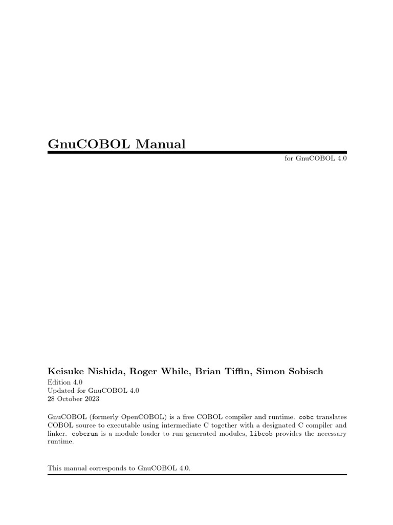 Gnucobol | PDF | Library (Computing) | Computer Programming