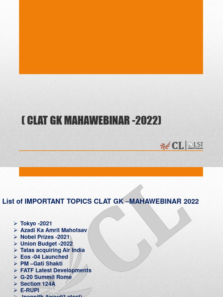 7227 Clat Gkmahawebinar 2022final | PDF
